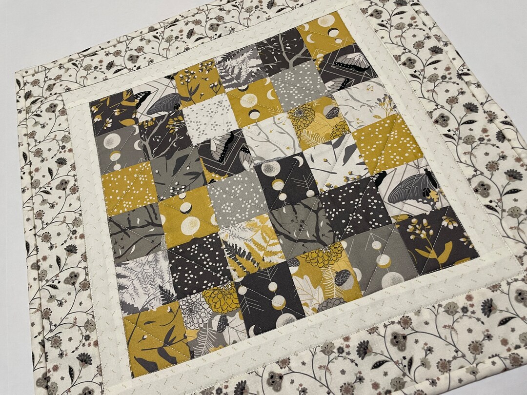 Floral Quilted Table Topper, Forest Theme Quilted Table Runner ...