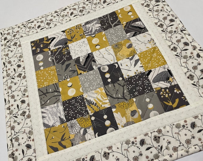 Floral Quilted Table Topper, Forest Theme Quilted Table Runner ...