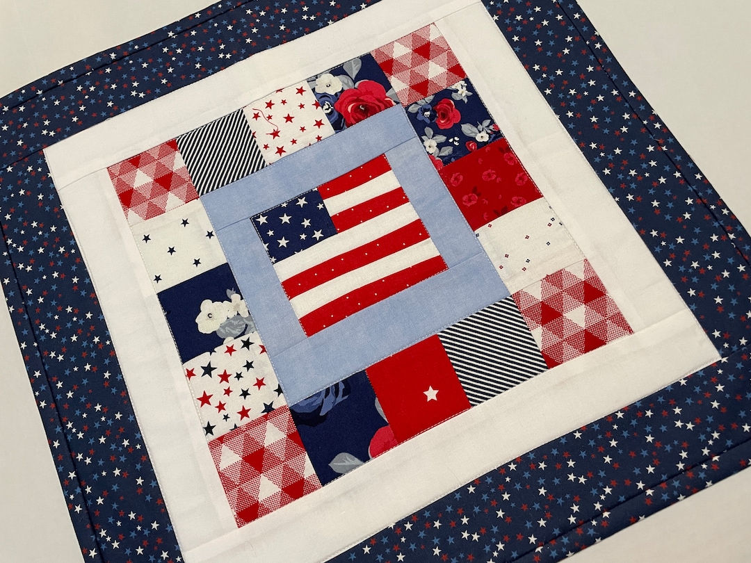 Patriotic Quilted Table Runner, American Flag Quilted Wall Hanging ...