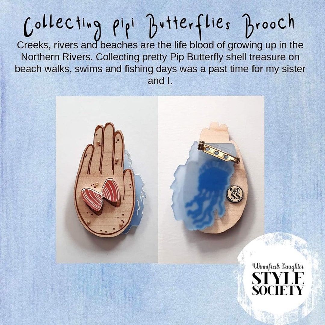 Folk Art Style Hand With Shell and Flower Earring Acrylic Novelty Set ...