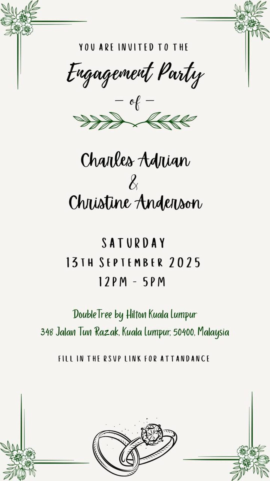 Digital Engagement Invitation Card, Engagement Invitation Template ...