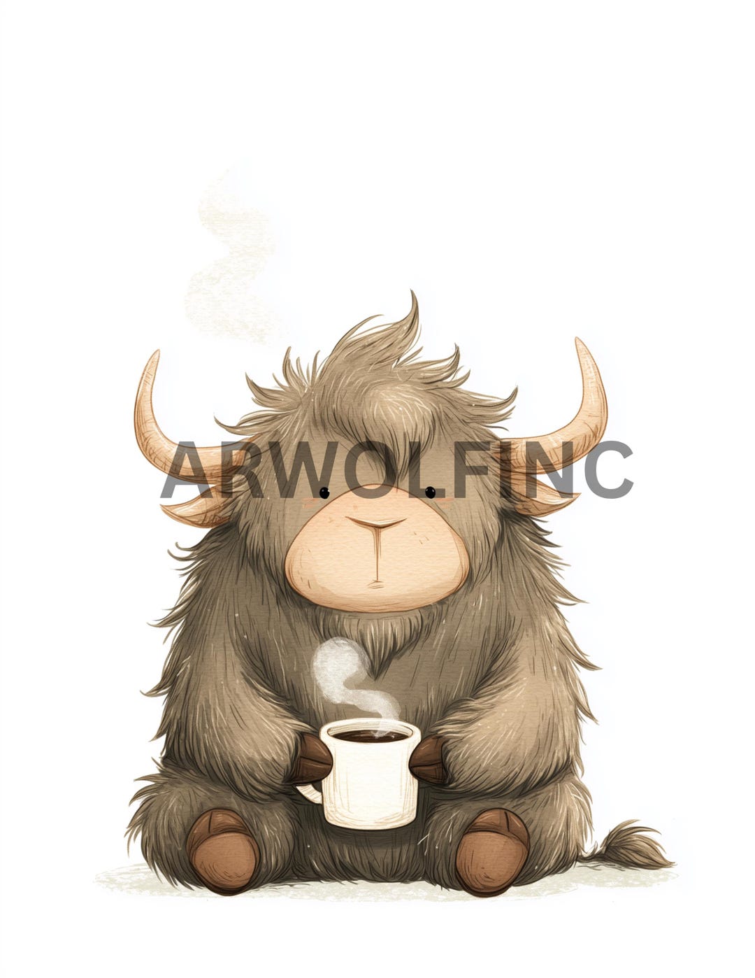 Grumpy Buffalo Coffee Print – 8.5x11" Funny Animal Wall Art, Digital ...