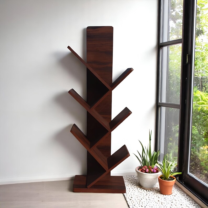 Heavy Duty Modern Bookshelf | Artistic Wooden Bookcase | Unique Home ...