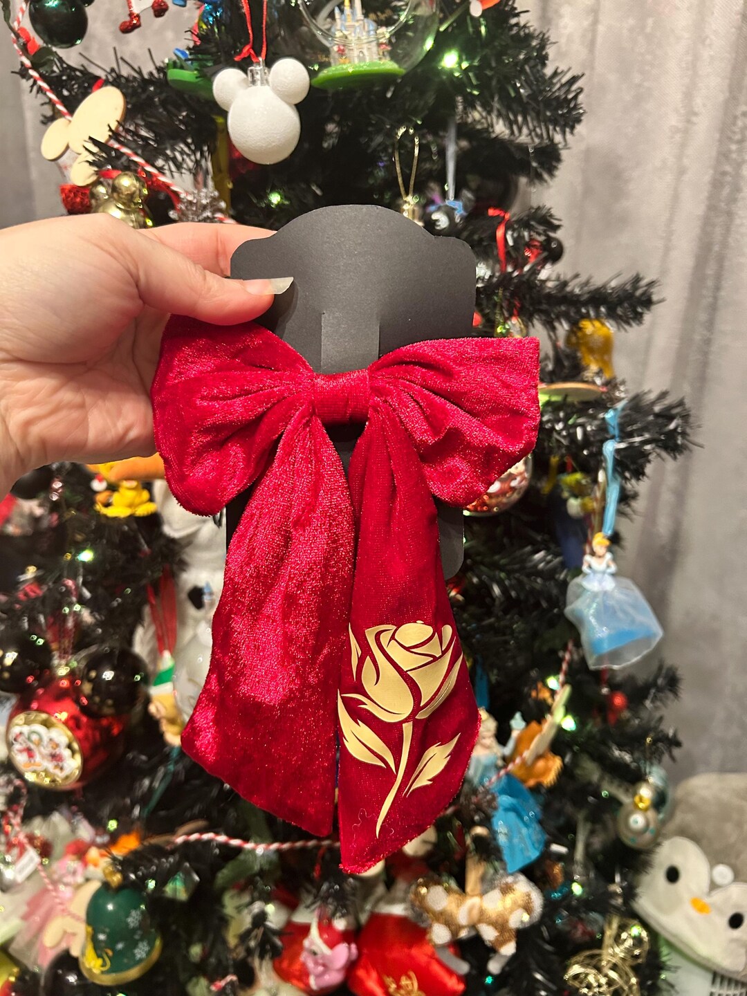 Large Beauty and the Beast Inspired Hair Bow, Enchanted Rose, Disney ...