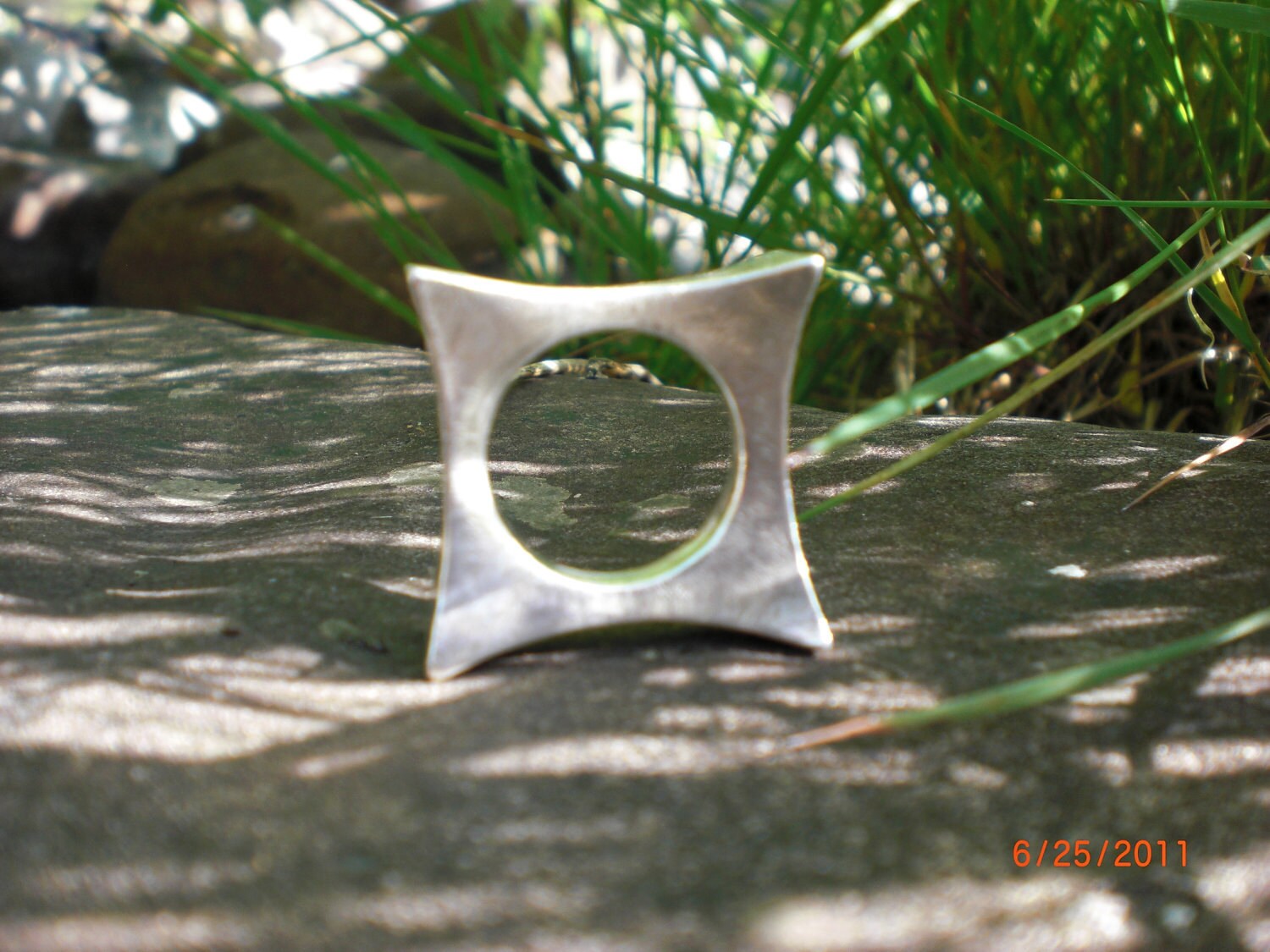 Hand Contructed Textured Silver Box Ring - Etsy