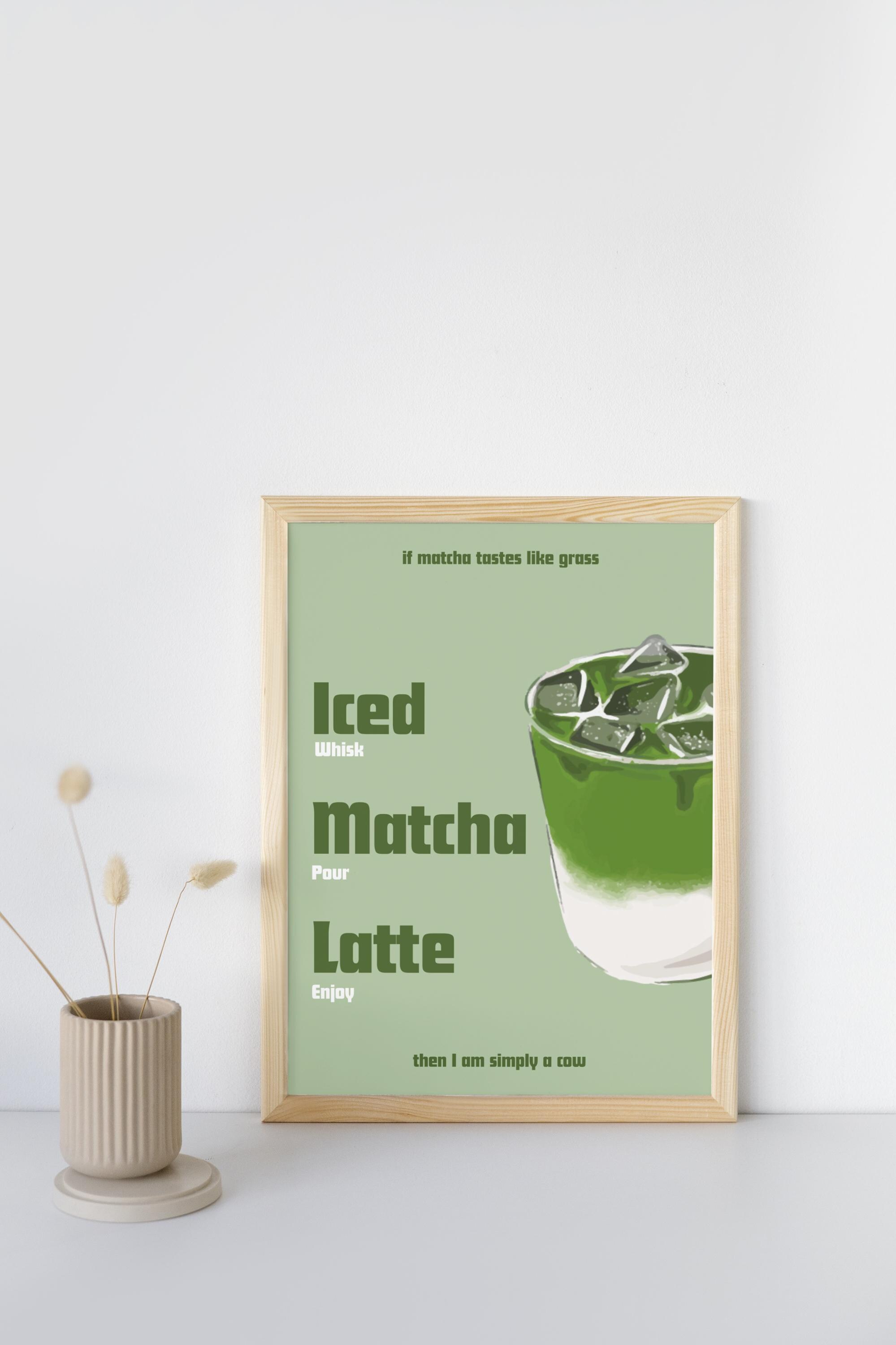 Matcha Wall Art Printable | Modern Minimalist Matcha Poster | Digital ...