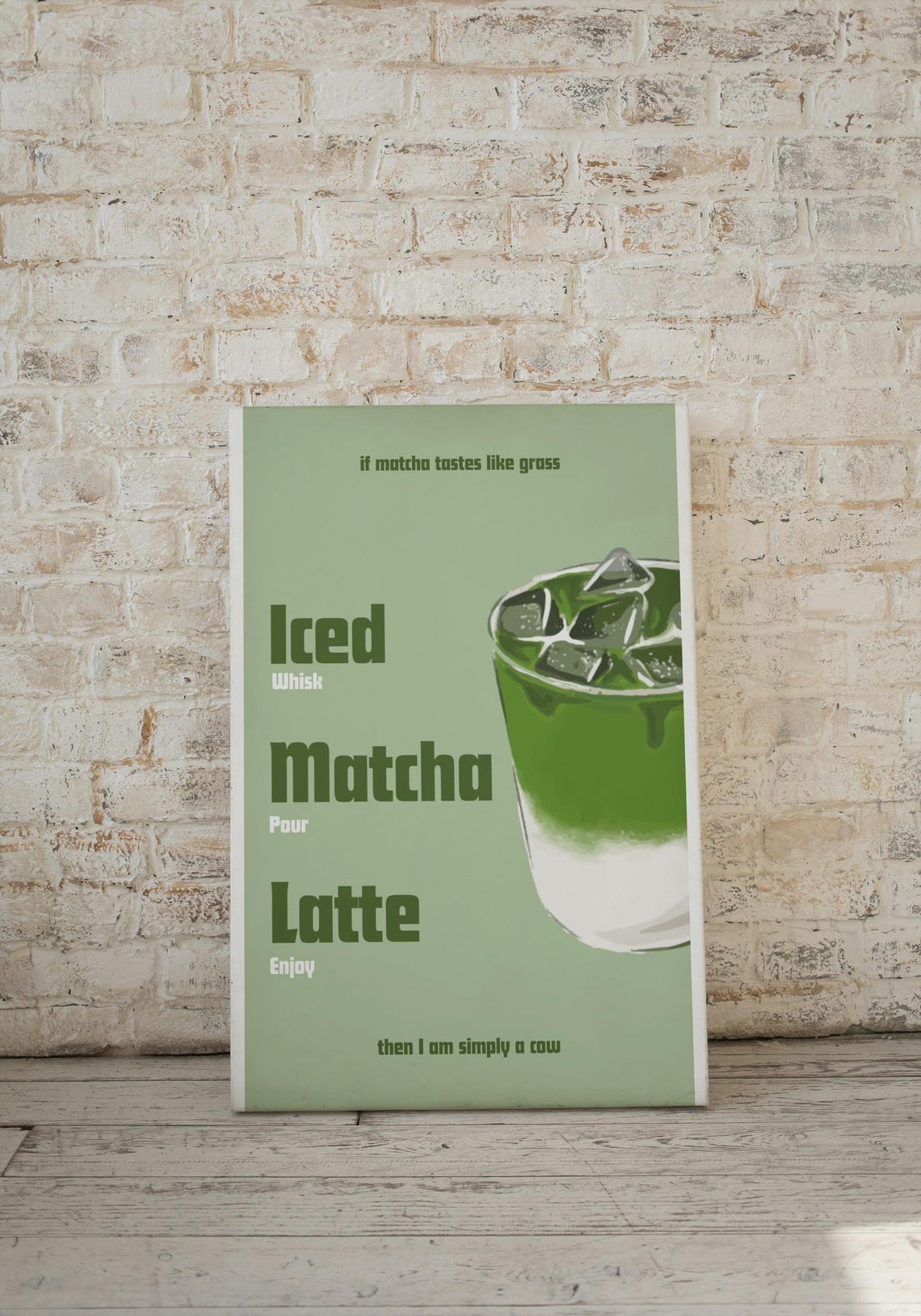 Matcha Wall Art Printable | Modern Minimalist Matcha Poster | Digital ...