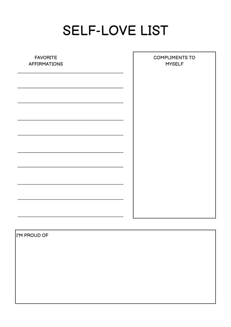 Self-love Digital Planner | Printable A4 Mindfulness Journal + Wellness ...