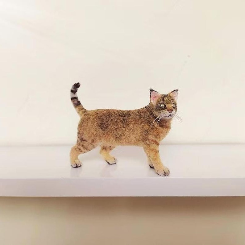 Realistic Needle Felted Mini Cat | Handmade | Custom Pet Portrait ...
