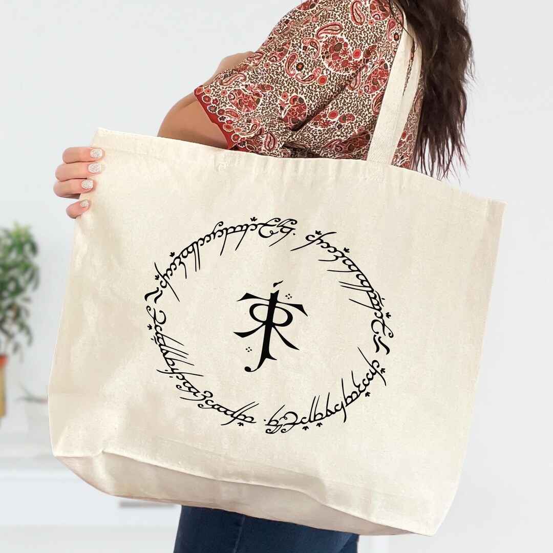 Lord of the Rings Circle Tote Bag, LOTR Gifts, Lord of the Rings Tote ...