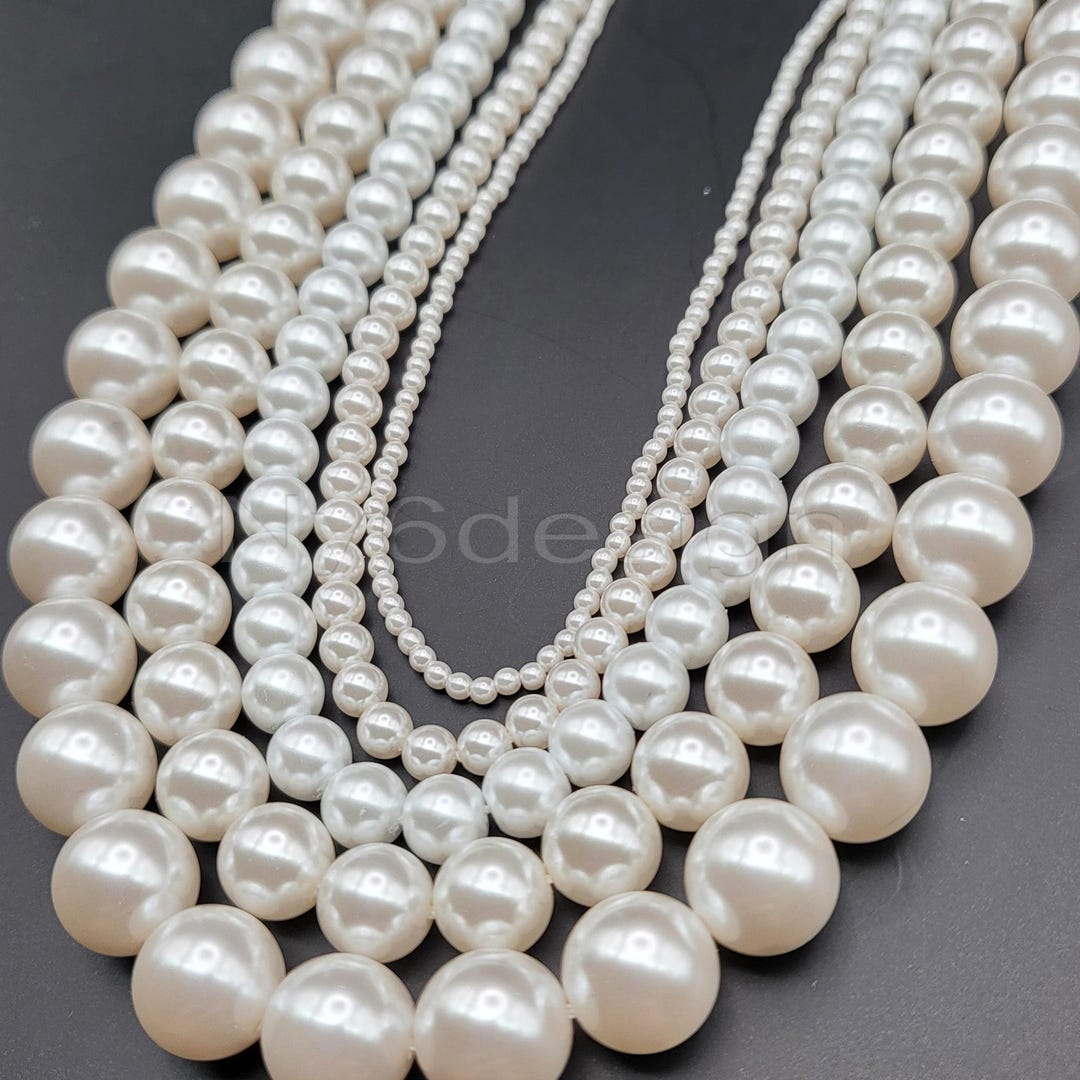 Cream White Shell Pearl Beads 16