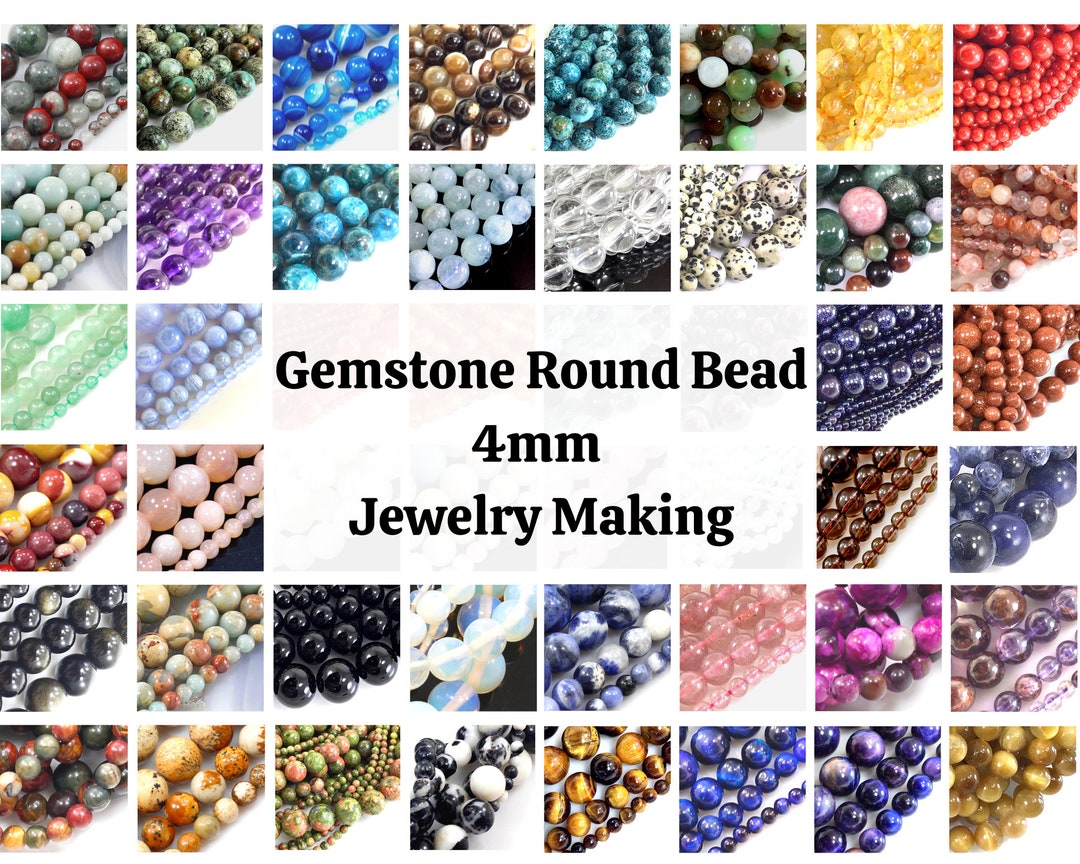 4mm Gemstone Round Beads High Quality Natural Crystal Stone Loose Bead ...