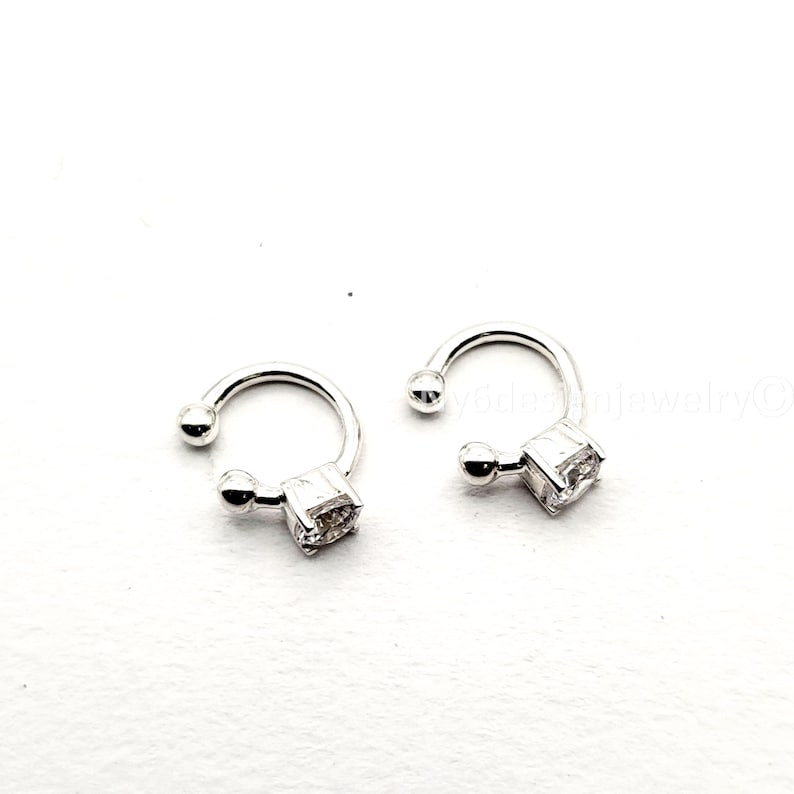 Sterling Silver Ear Cuff – 4mm CZ Crystal, No Piercing, USA Made - Etsy