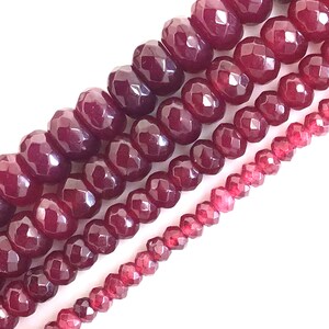 Red Ruby Jade Faceted Rondelle Loose Bead 15 Strand - Etsy