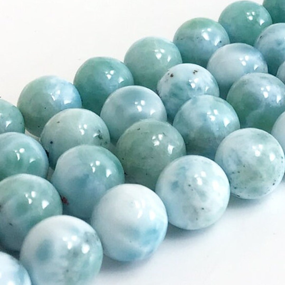 Genuine Blue Larimar Round Beads AAA Gemstone Larimar Beads 7mm 15 ...