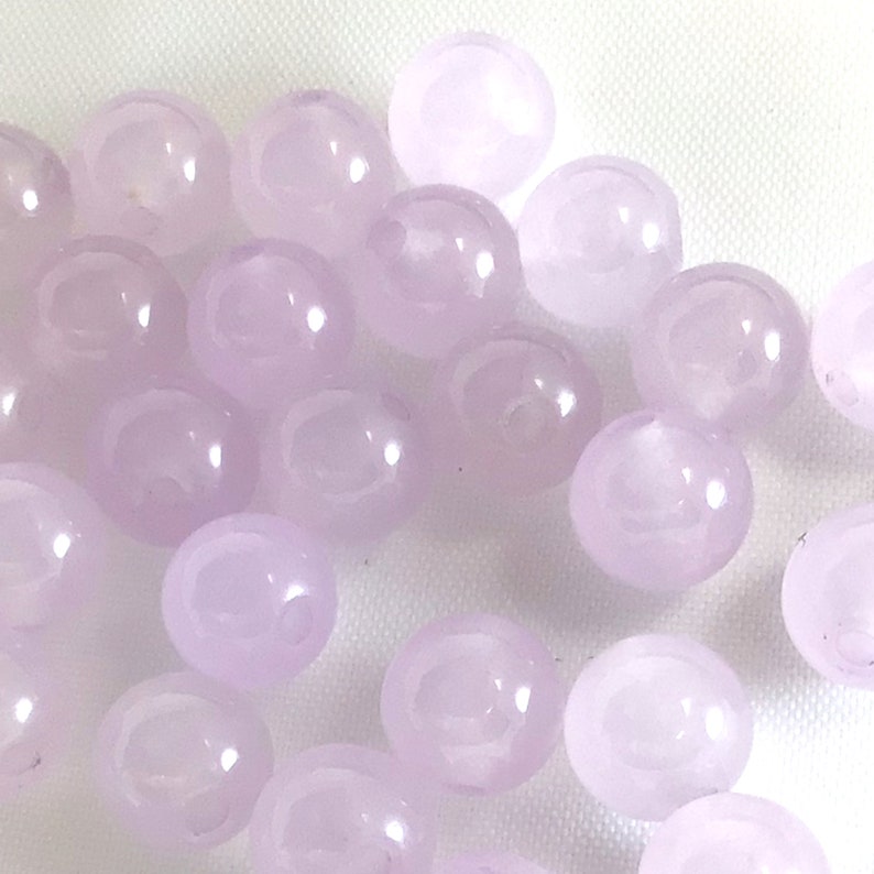 Light Purple Jade Round Beads Natural Gemstone Smooth Loose Bead 4mm ...