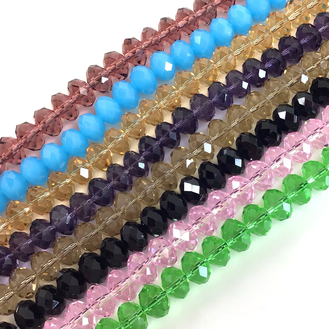 Sparkle Crystal Faceted Rondelle Loose Beads 11" Strand 12x8mm | Making ...