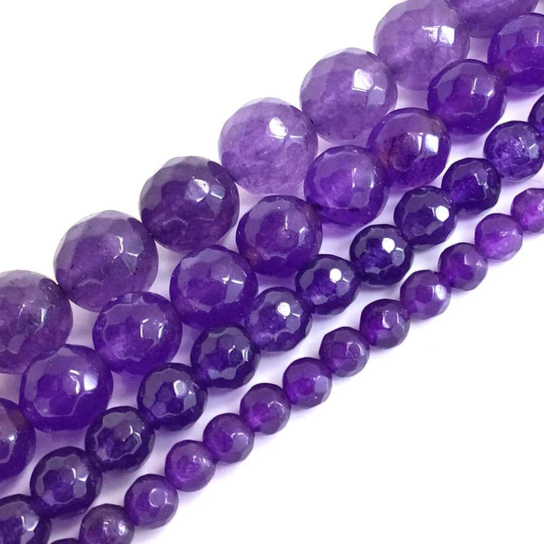 Gemstone Jade Purple Jade Faceted Round Loose Bead 15 - Etsy
