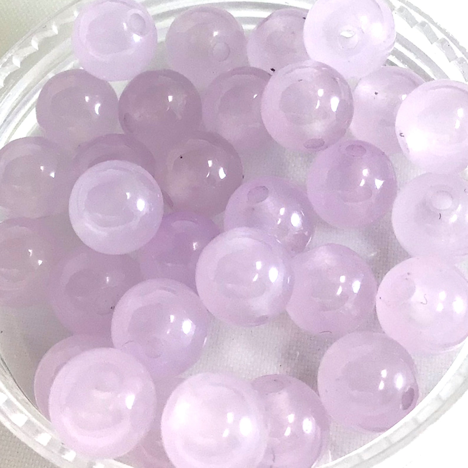 Light Purple Jade Beads, Smooth Round Gemstone Beads (4-12mm) Sold by ...