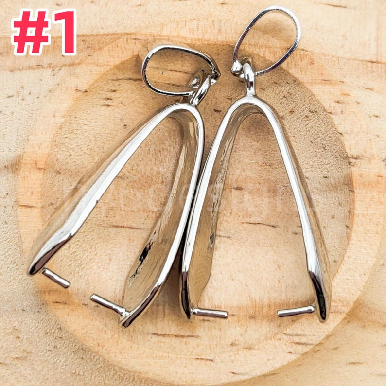 Large Silver Plated Pendant Bail Findings 2pcs 6pcs for DIY Jewelry ...