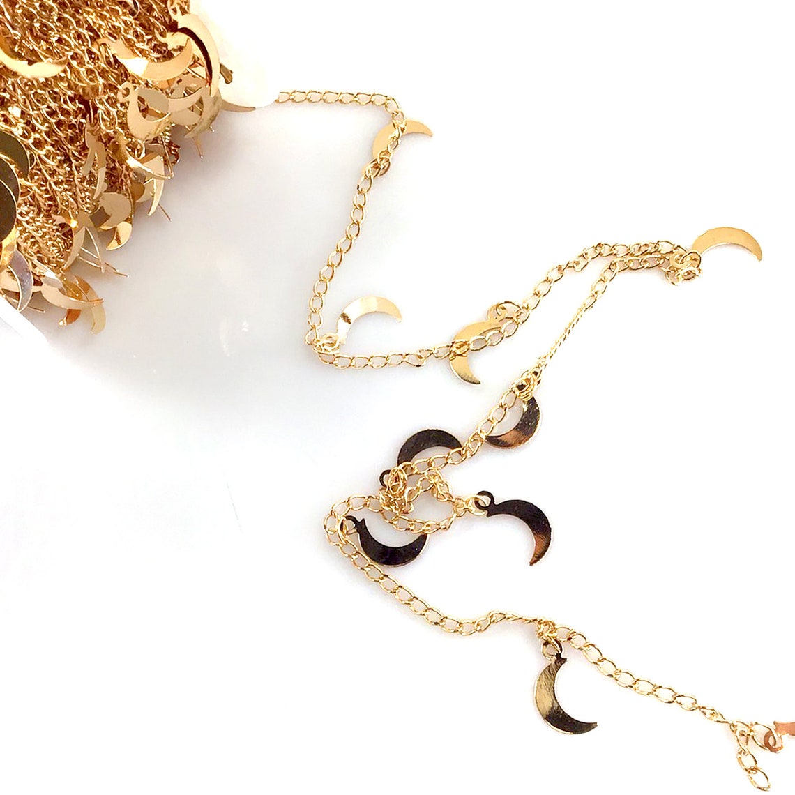 Bulk Gold Plated Moon Chain / Silver Moon Chain 7mm Sold by | Etsy