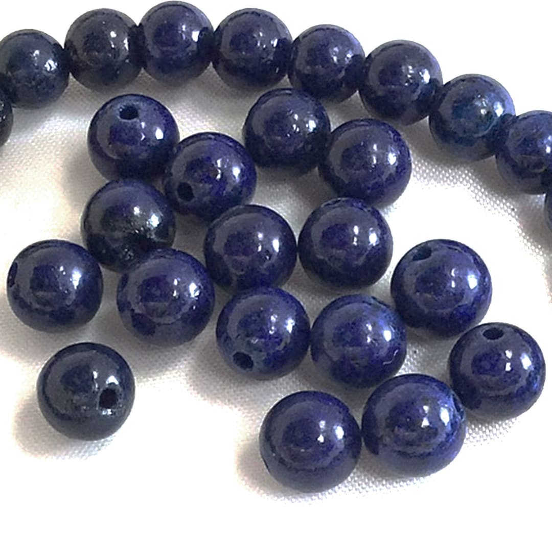 Blue Lapis Lazuli Round Beads Natural Gemstone Smooth Loose Bead 4mm 6mm 8mm 10mm 12mm Sold by ...