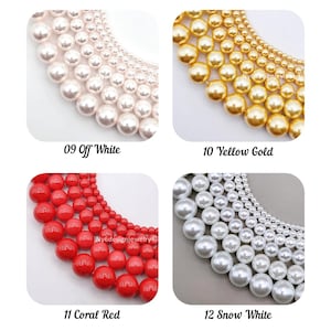 Multi Color Round Glass Pearl Beads, 15 Inch Strand (3mm-12mm) - Etsy