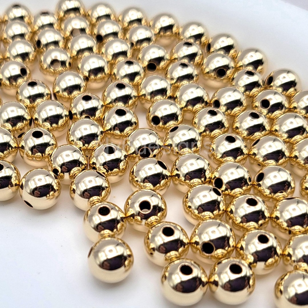 Light Gold Round Bead High Quality Plated Spacer Findings 2mm 50pcs ...