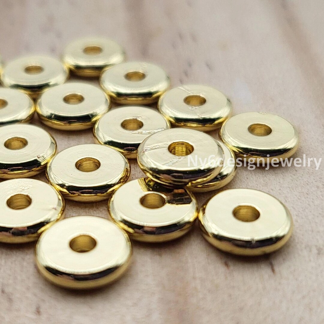 Gold Heishi Spacer Beads 3mm 4mm 5mm 6mm 7mm Gold Heishi Spacer Brass ...