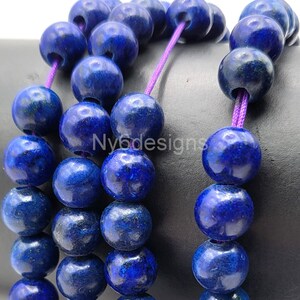 High Quality Big Hole Lapis Round Beads Natural Gemstone Round Loose ...