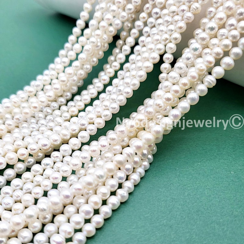4mm Natural Round Pearls - Etsy