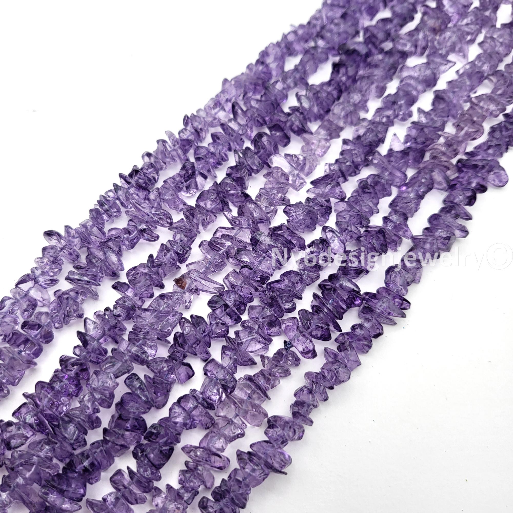 Purple Glass Crystal Chip Beads, 36" Strand, 9mm Freeform Nuggets - Etsy