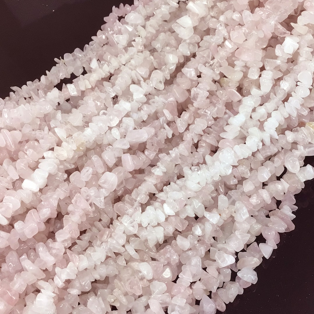 Cuenta de chip de cuarzo rosa, piedra variada de 32 pulgadas, piedra ...