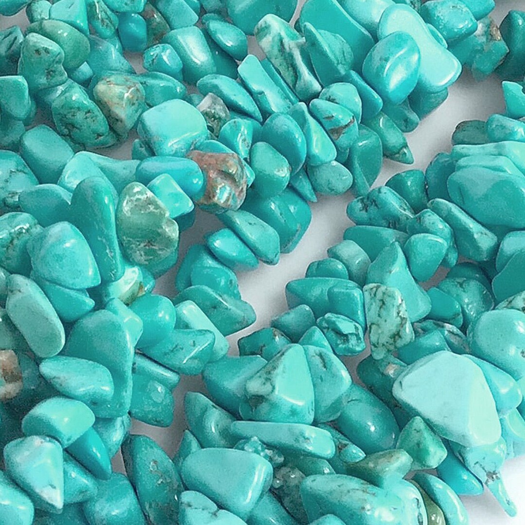 Blue Magnesite Turquoise Chip Beads, 32" Strand - Etsy