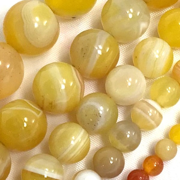 Yellow Agate Beads - Etsy