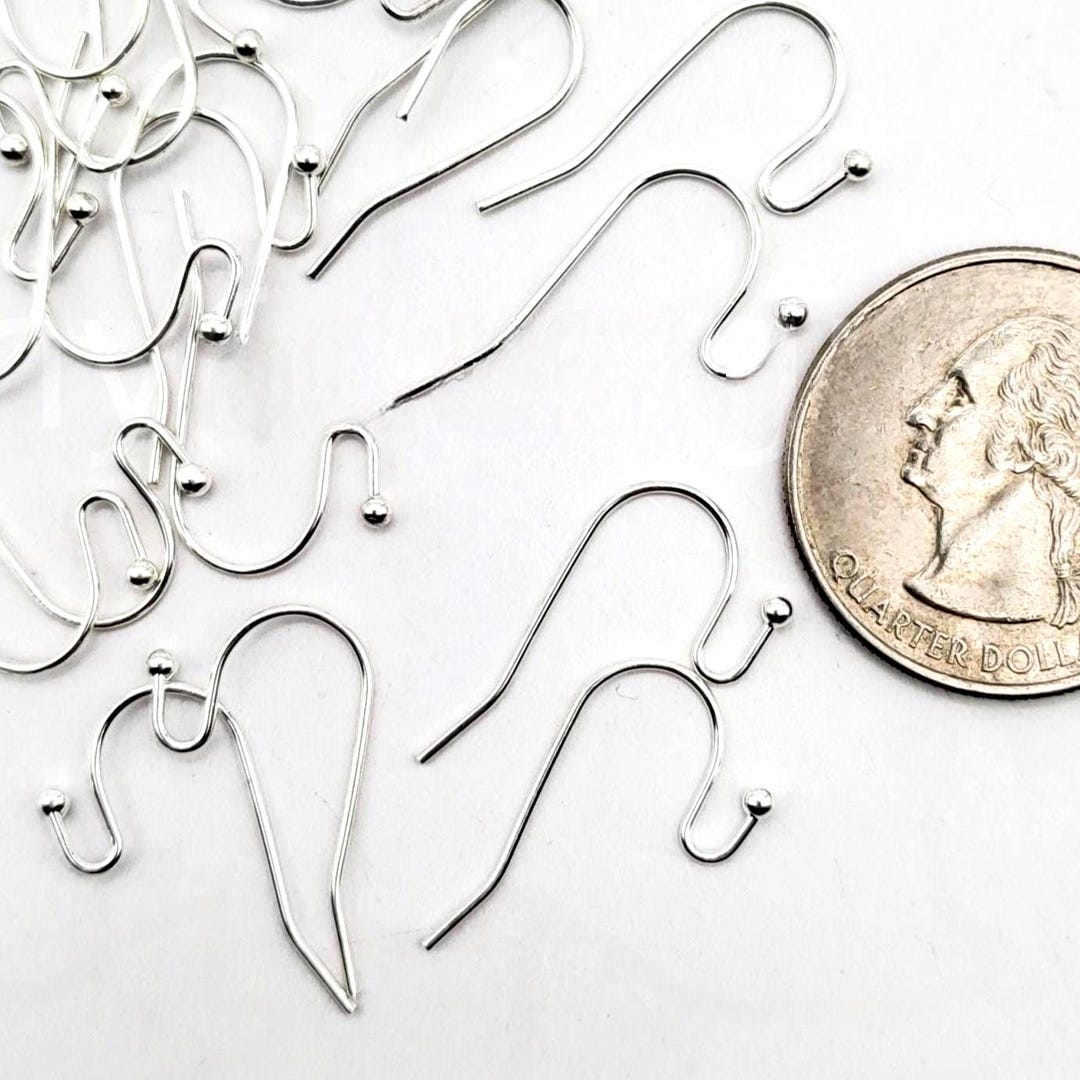 Shiny Silver Plated Earwire Hooks, Ball and Open Loop, 20mm 20pcs - Etsy