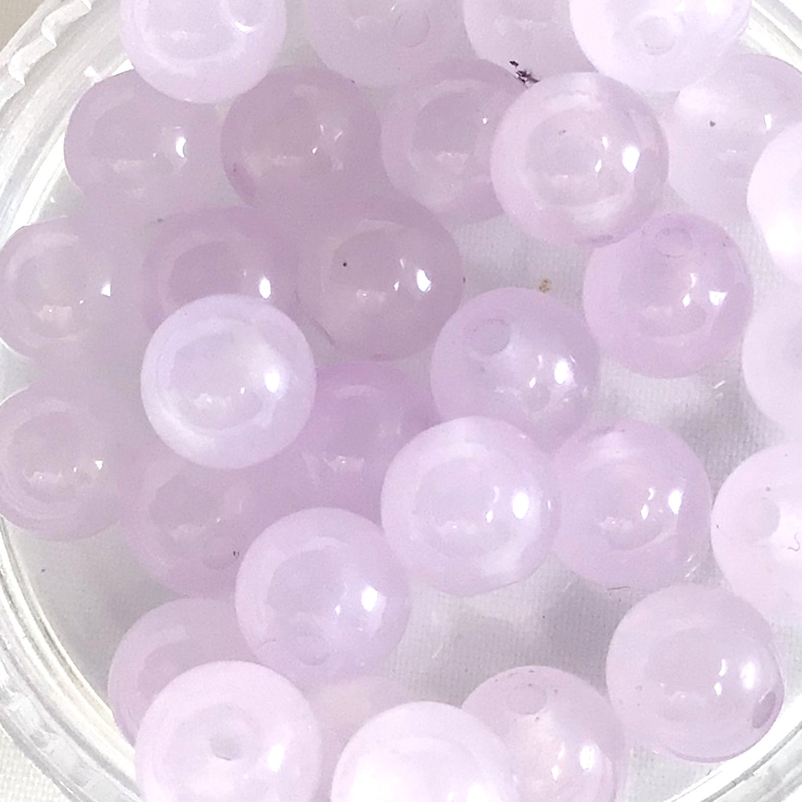 Light Purple Jade Beads, Smooth Round Gemstone Beads (4-12mm) Sold by ...