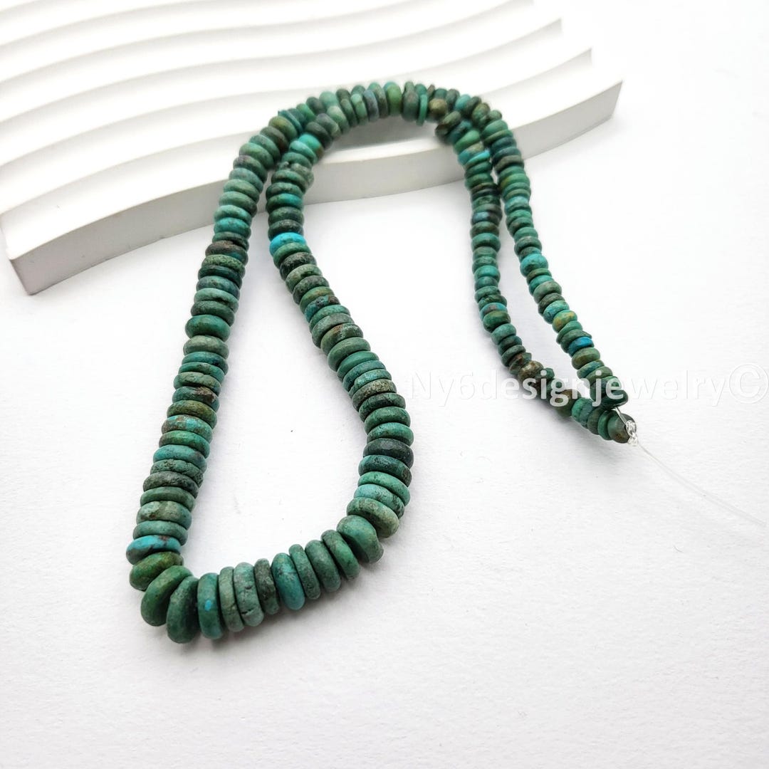 Turquoise Graduated Slice Discs Beads - Gemstone Blue Green Turquoise ...