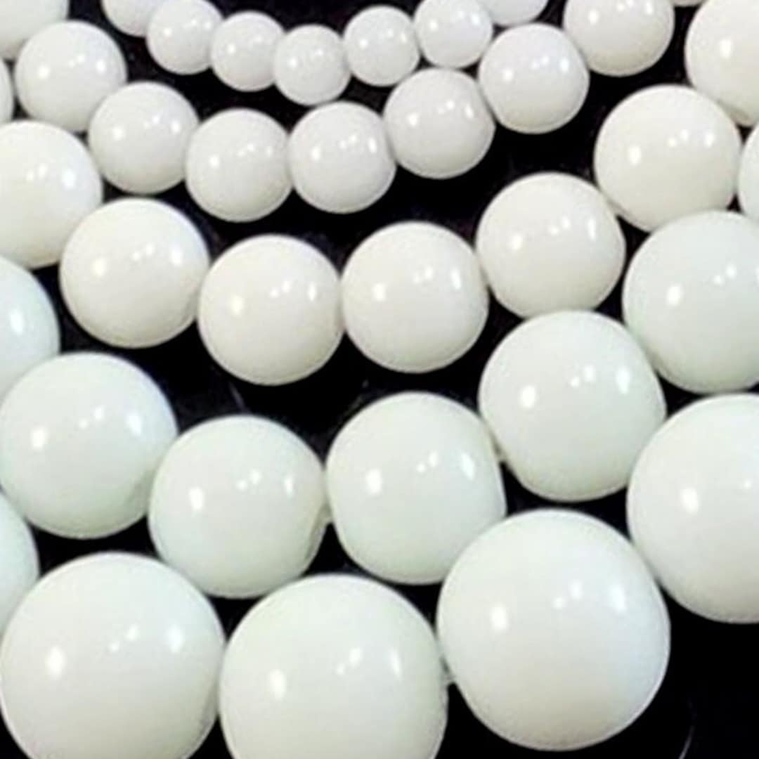 White Marble Beads Natural Gemstone Round Loose Beads 4mm 6mm 8mm 10mm ...