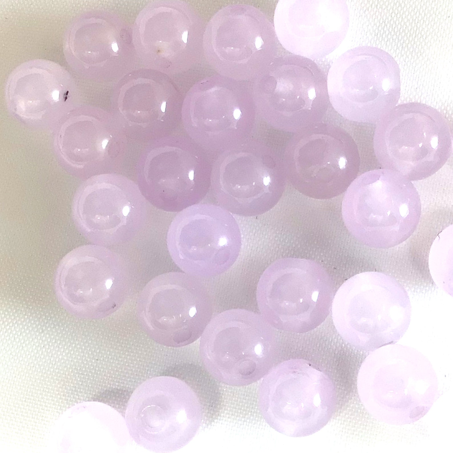 Light Purple Jade Round Beads Natural Gemstone Smooth Loose Bead 4mm ...