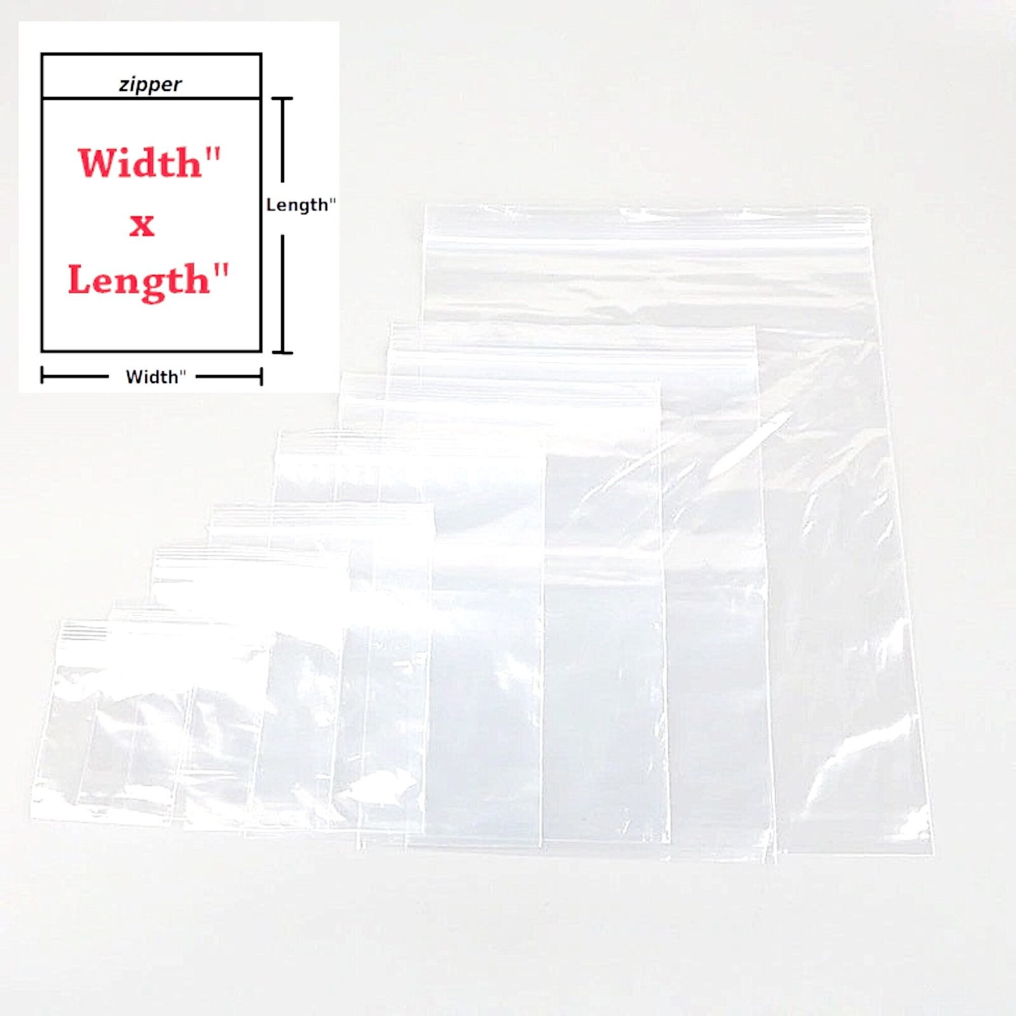 2-mil Thickness Zip Top Bags Reclosable High Quality Clear Plastic Poly ...