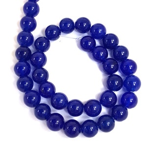 Royal Blue Jade Beads Grade AA Gemstone Round Loose Beads Sapphire Blue Jade 4mm 6mm 8mm 10mm ...