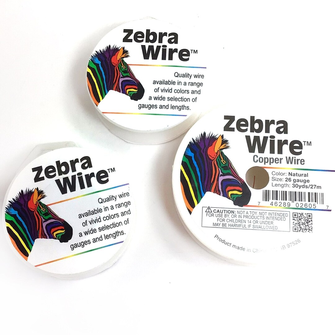 Zebra Wire 26ga 30yd/27m Silver Wire, Gold Wire, Copper Wire 26 Gauge ...
