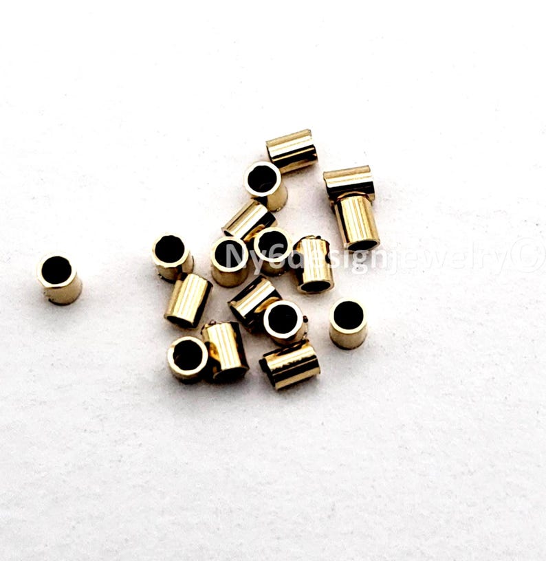 REAL 14K Gold Filled Tube Crimp Bead 1mm 2mm 3mm Crimp Beads Jewelry ...