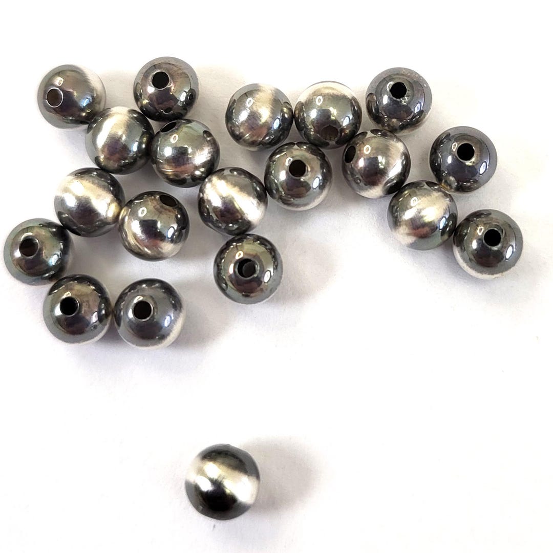 4mm Real Round Navajo Pearl .925 Sterling Silver Seamed Spacer Beads ...