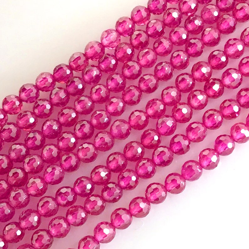 Tiny 2x2mm Ruby Natural Ruby Faceted Round Beads 15 Full - Etsy