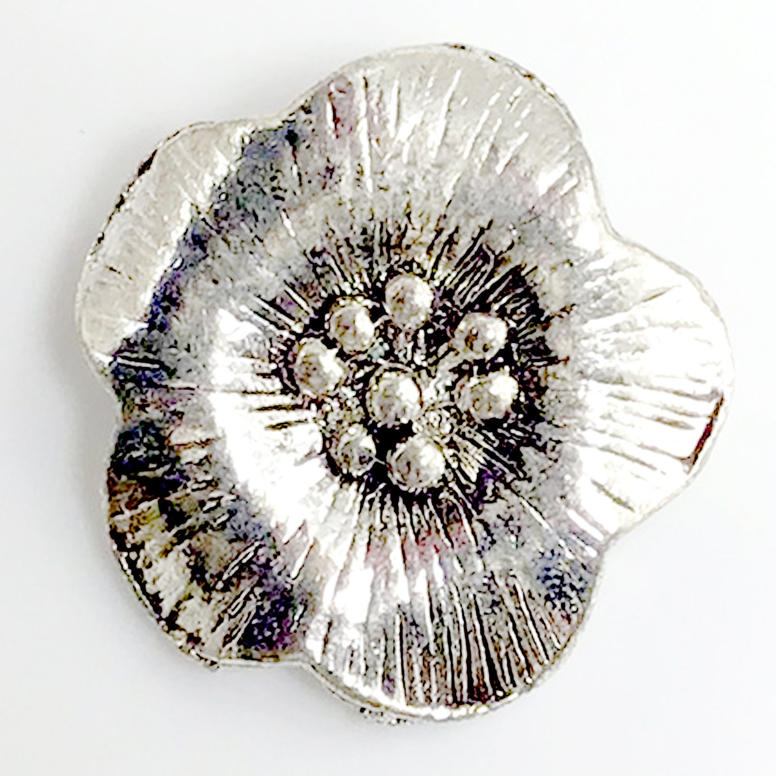 Silver Pewter Flower Pendant Large Pendant 30mm 40mm 50mm | Etsy