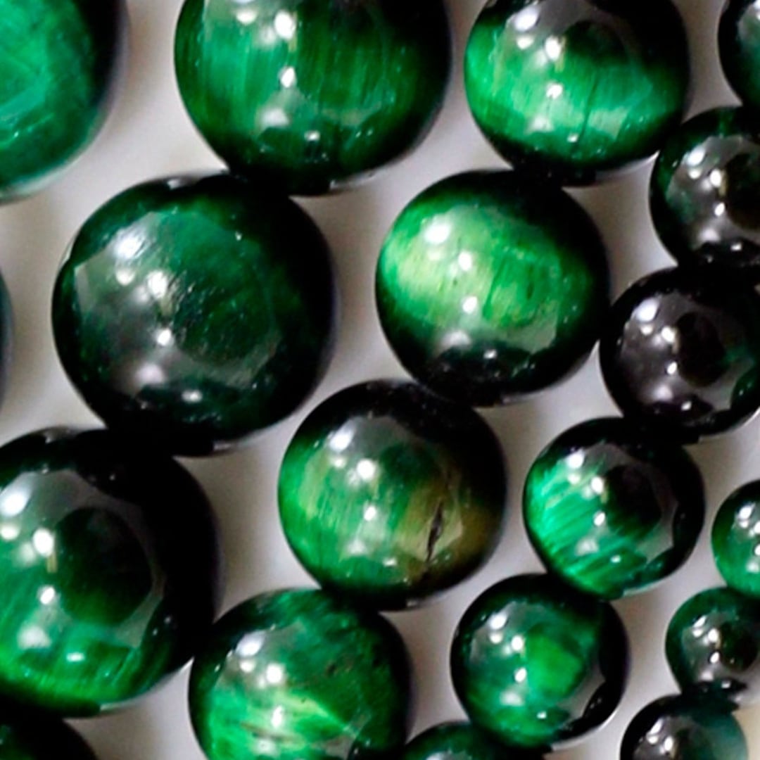 Green Tiger's Eye Round Stone AA Natural Gemstone Round Loose Beads 4mm ...