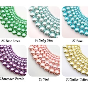 Multi Color Round Glass Pearl Beads, 15 Inch Strand (3mm-12mm) - Etsy