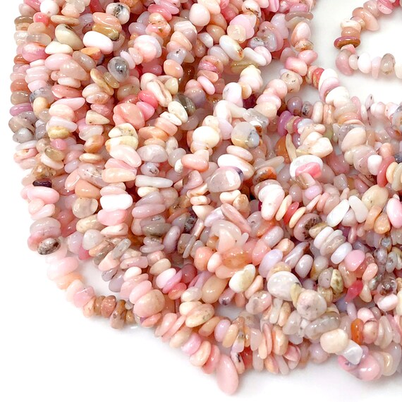 Natural Gemstones Light Pink Opal Chips Beads Assorted | Etsy